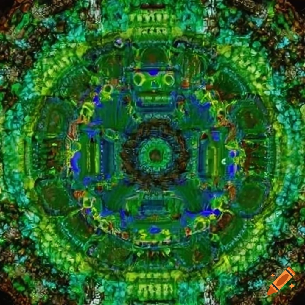 Multitonal green background with complex patterns on Craiyon