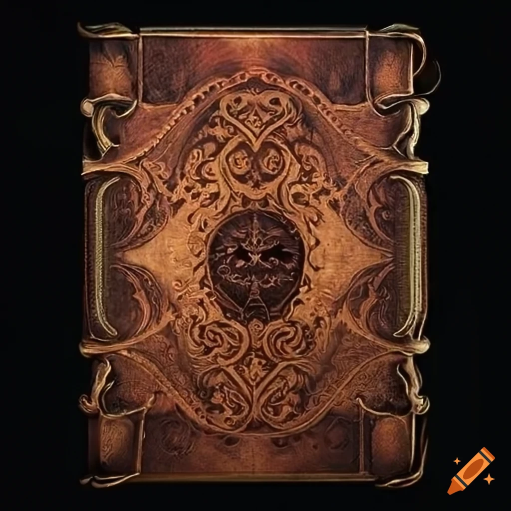 Fantasy medieval grimoire journal cover on Craiyon