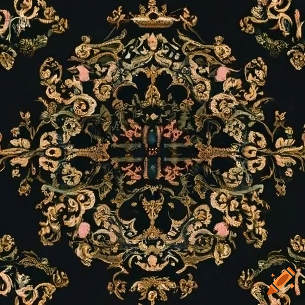 Seamless renaissance floral embroidery pattern on Craiyon