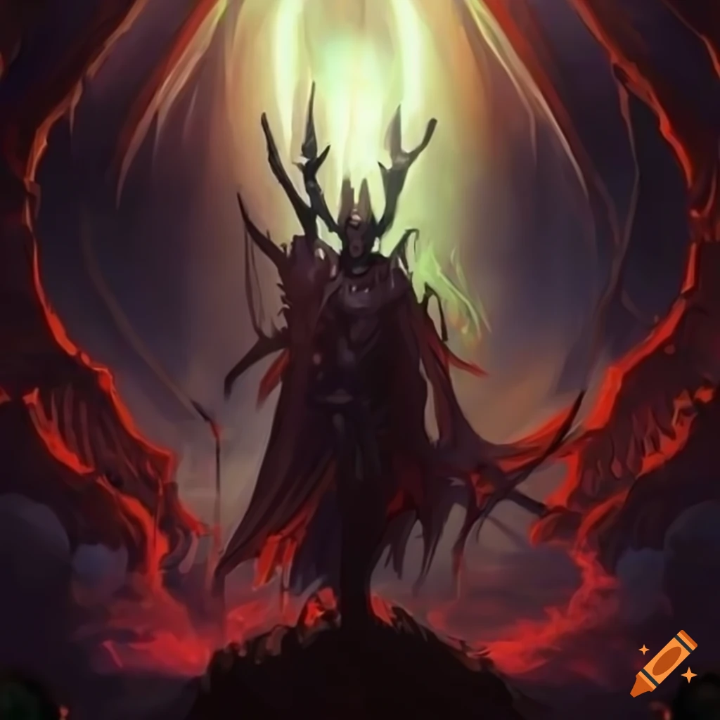 Fantasy artwork of a light defeating a demon on Craiyon