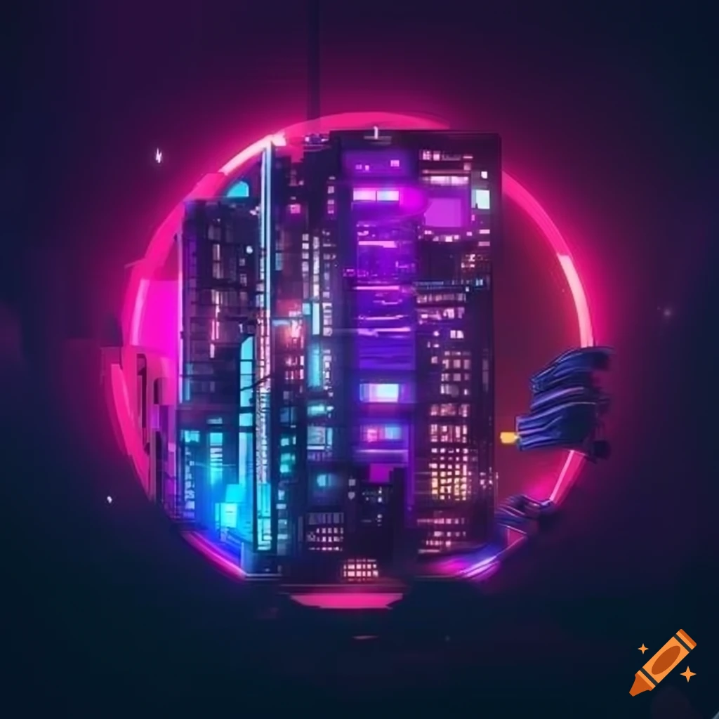 Futuristic cyberpunk logo for Nebula City on Craiyon