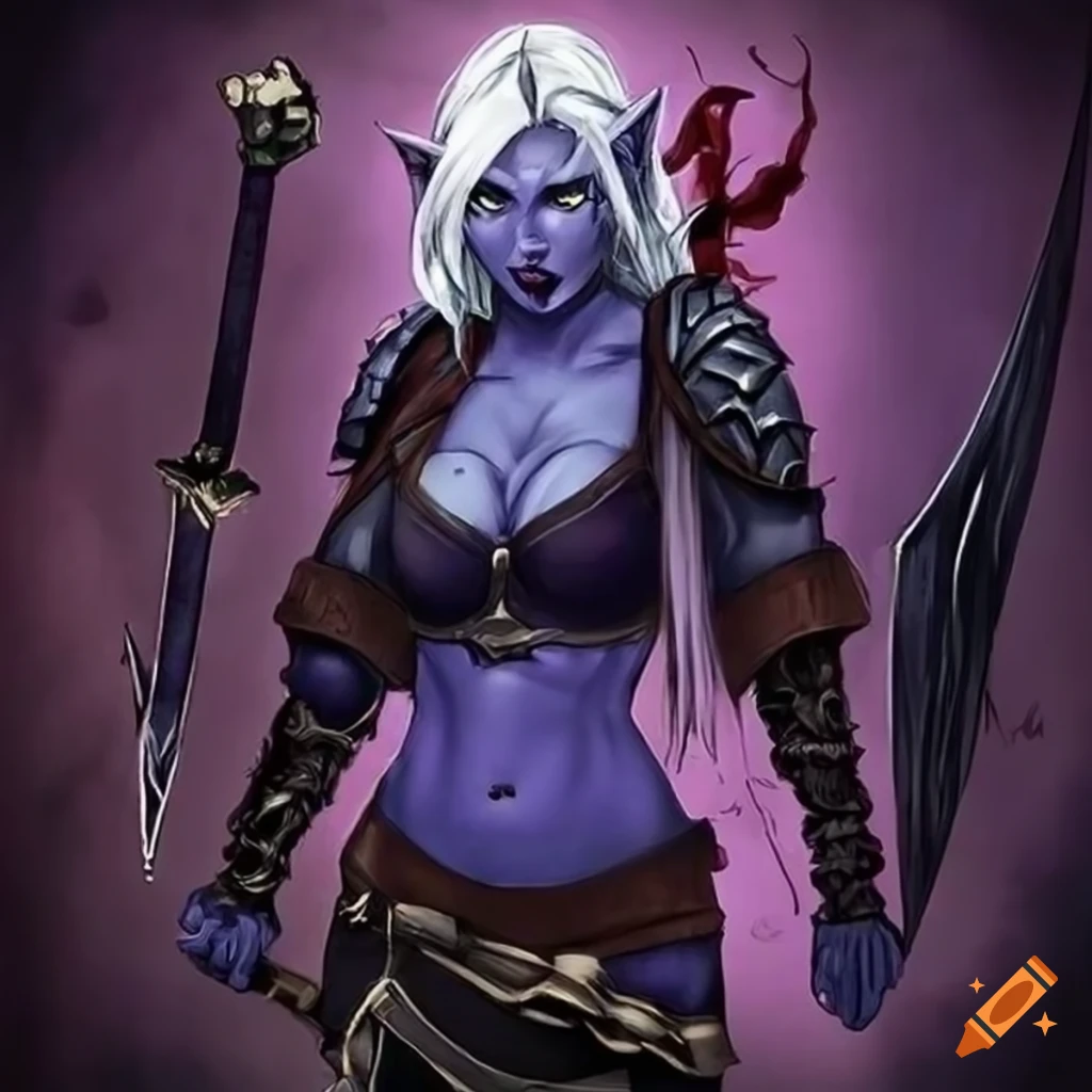 Book cover of a brave drow warrior on Craiyon