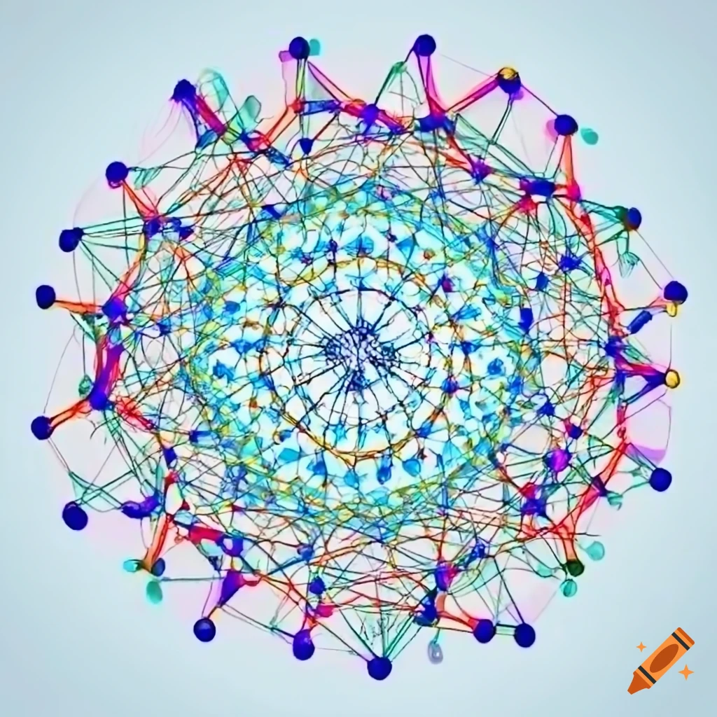 Digital art of complex network lines on Craiyon