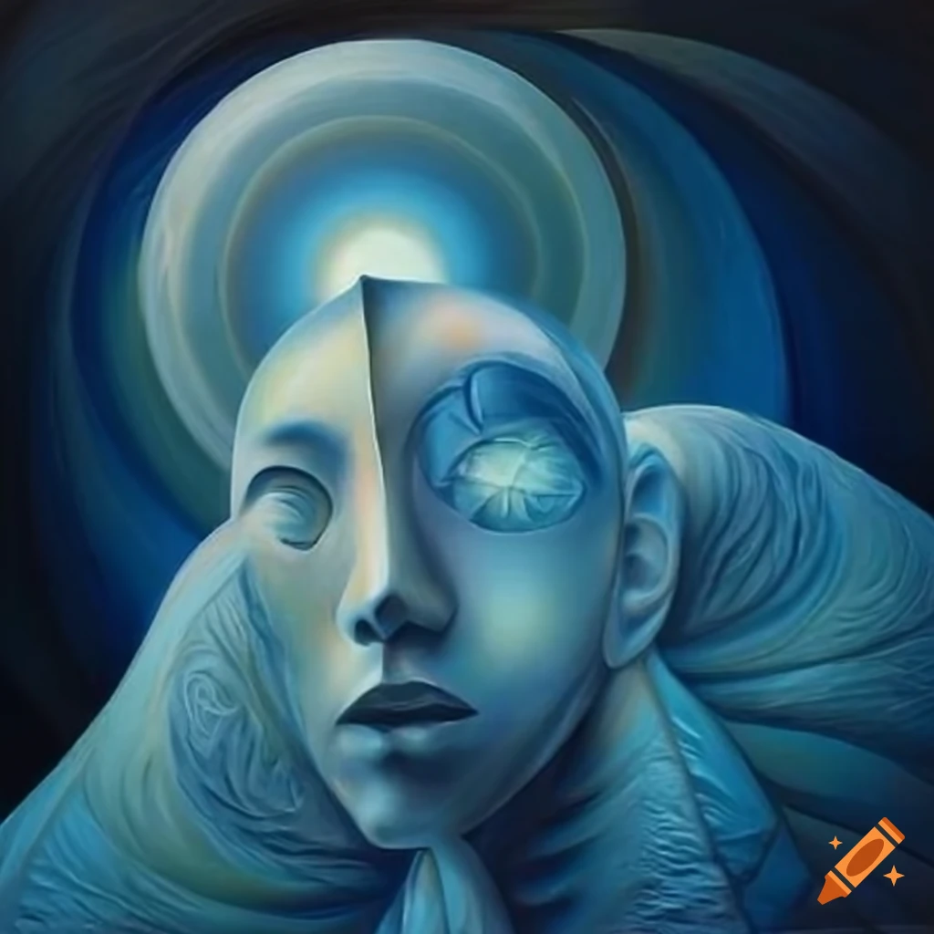 Artistic depiction of geometric beings in stripes on Craiyon