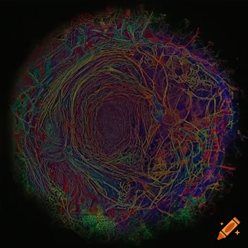 Abstract art depicting dynamic expansive networks