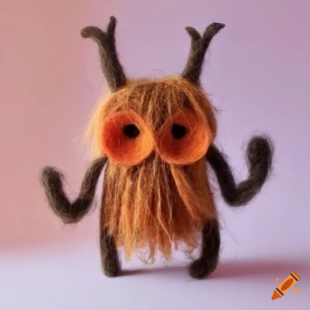 October creatures in masks and costumes made of felted wool on Craiyon
