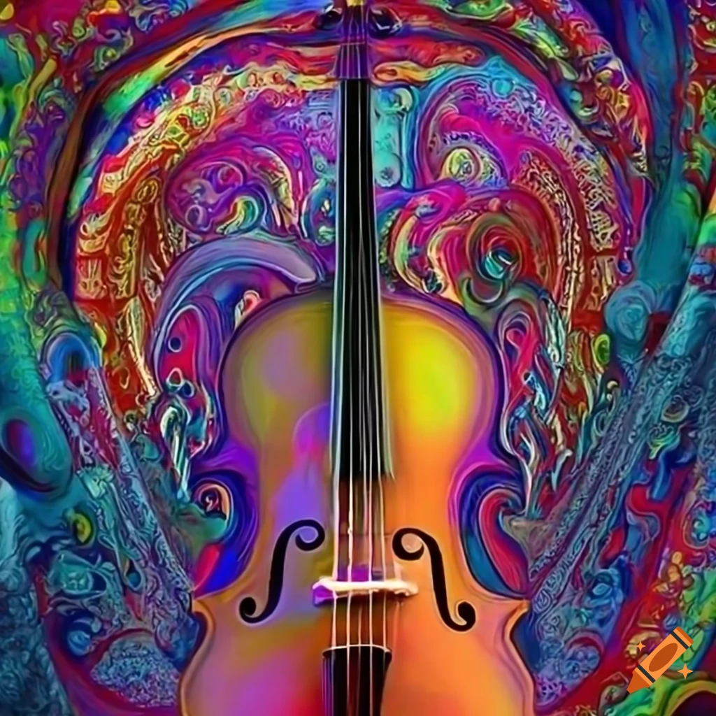 Abstract art of a cello on Craiyon