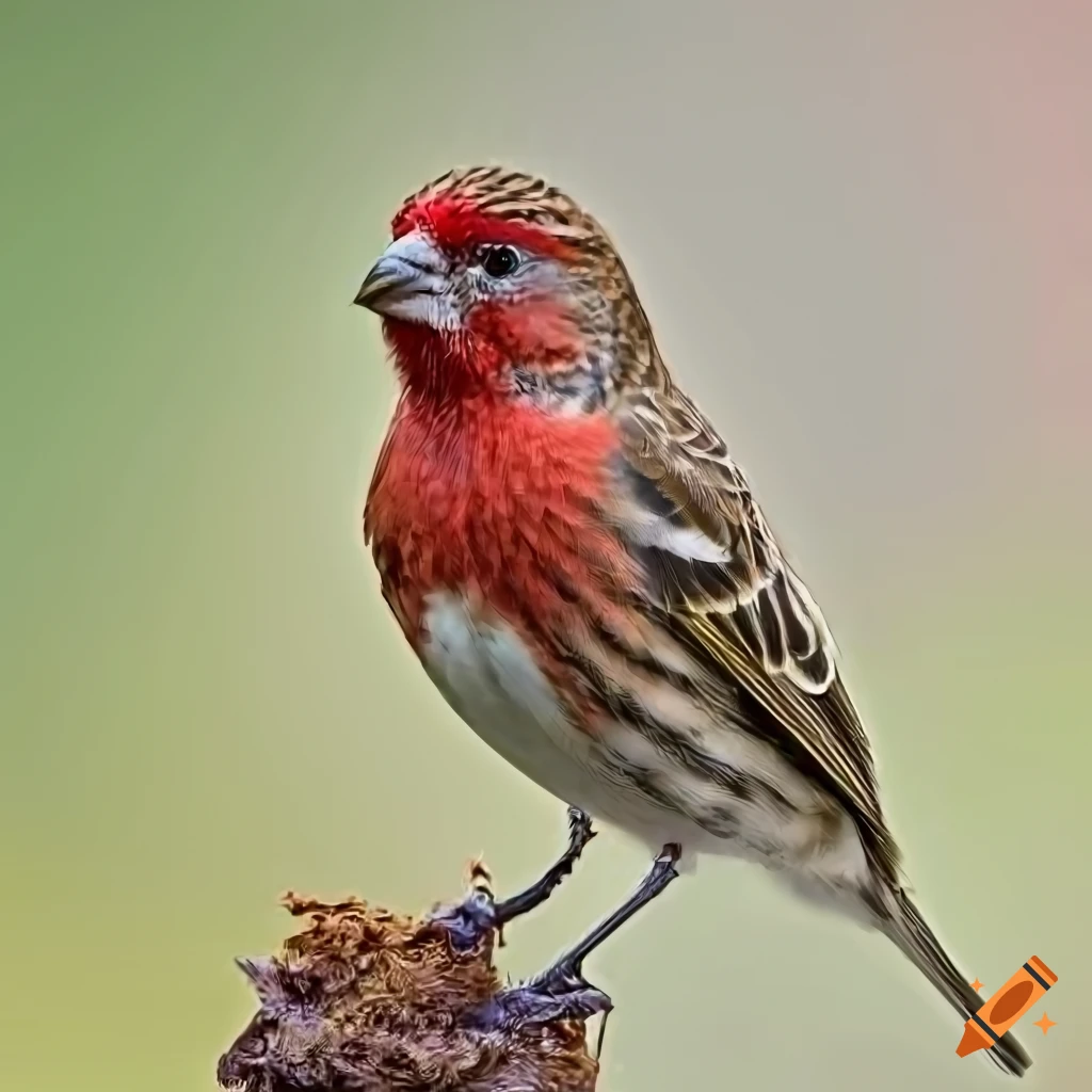 Photograph of a house finch in its natural habitat on Craiyon