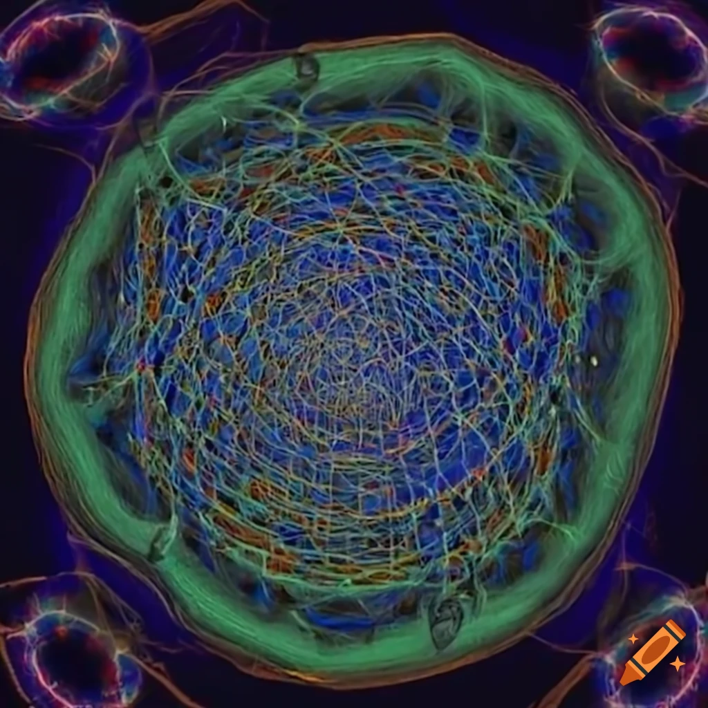 Abstract art of dynamic expansive networks on Craiyon