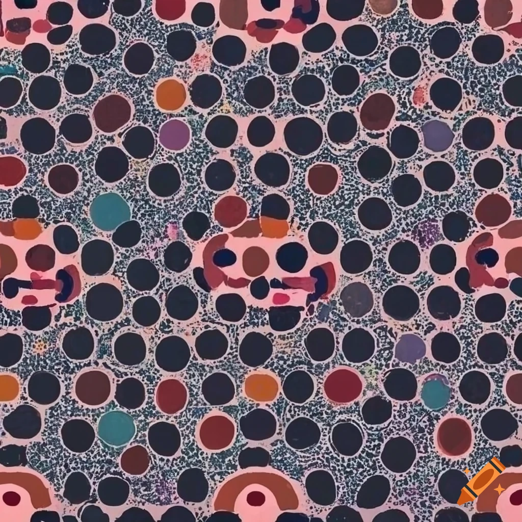 Abstract illustration with colorful dots and textured background on Craiyon