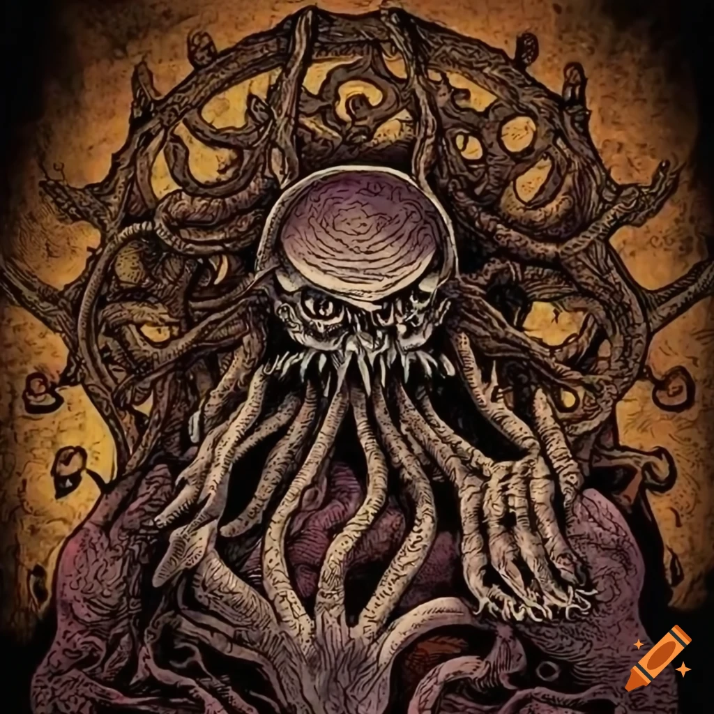 Sinister illustration of cthulhu awakening on Craiyon