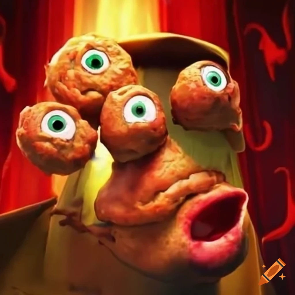 Satirical image of the world ending with meatballs on Craiyon