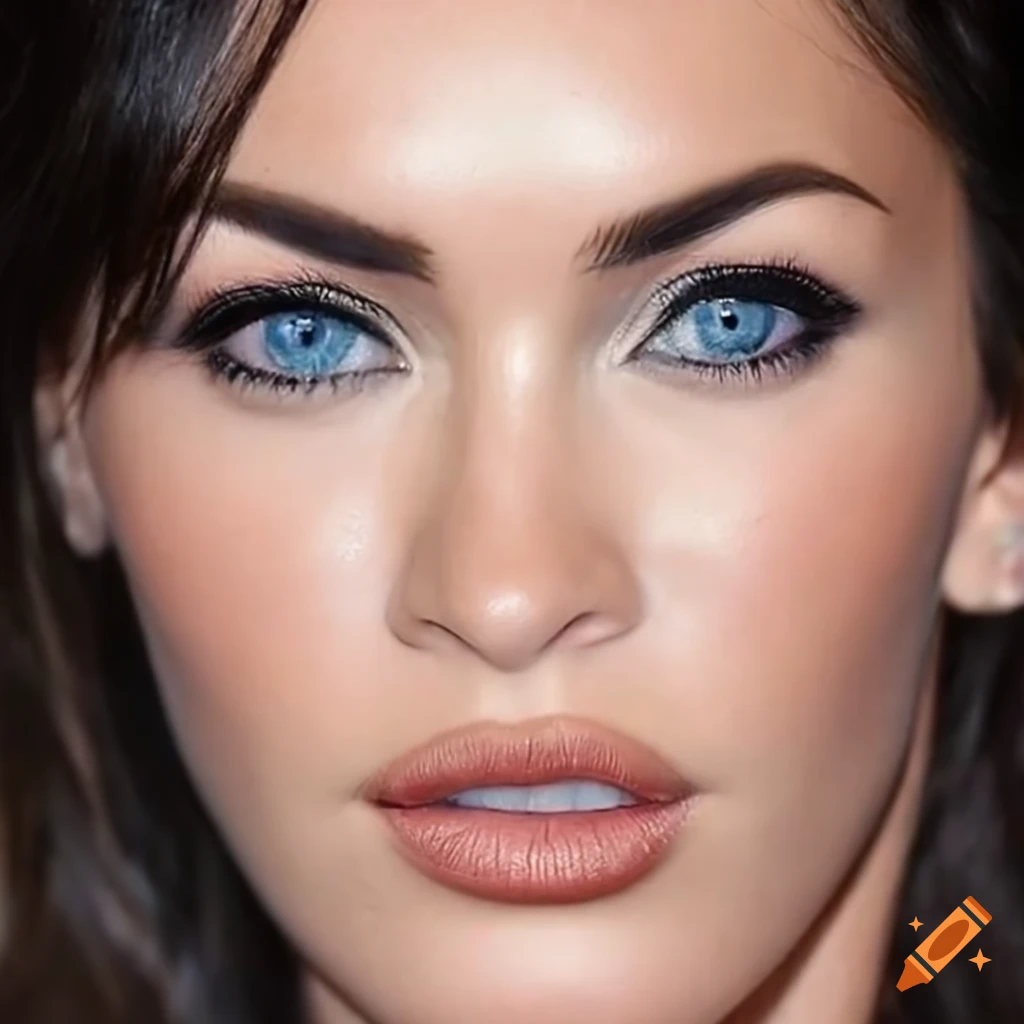 Portrait of a beautiful woman with tan skin and blue catlike eyes on Craiyon