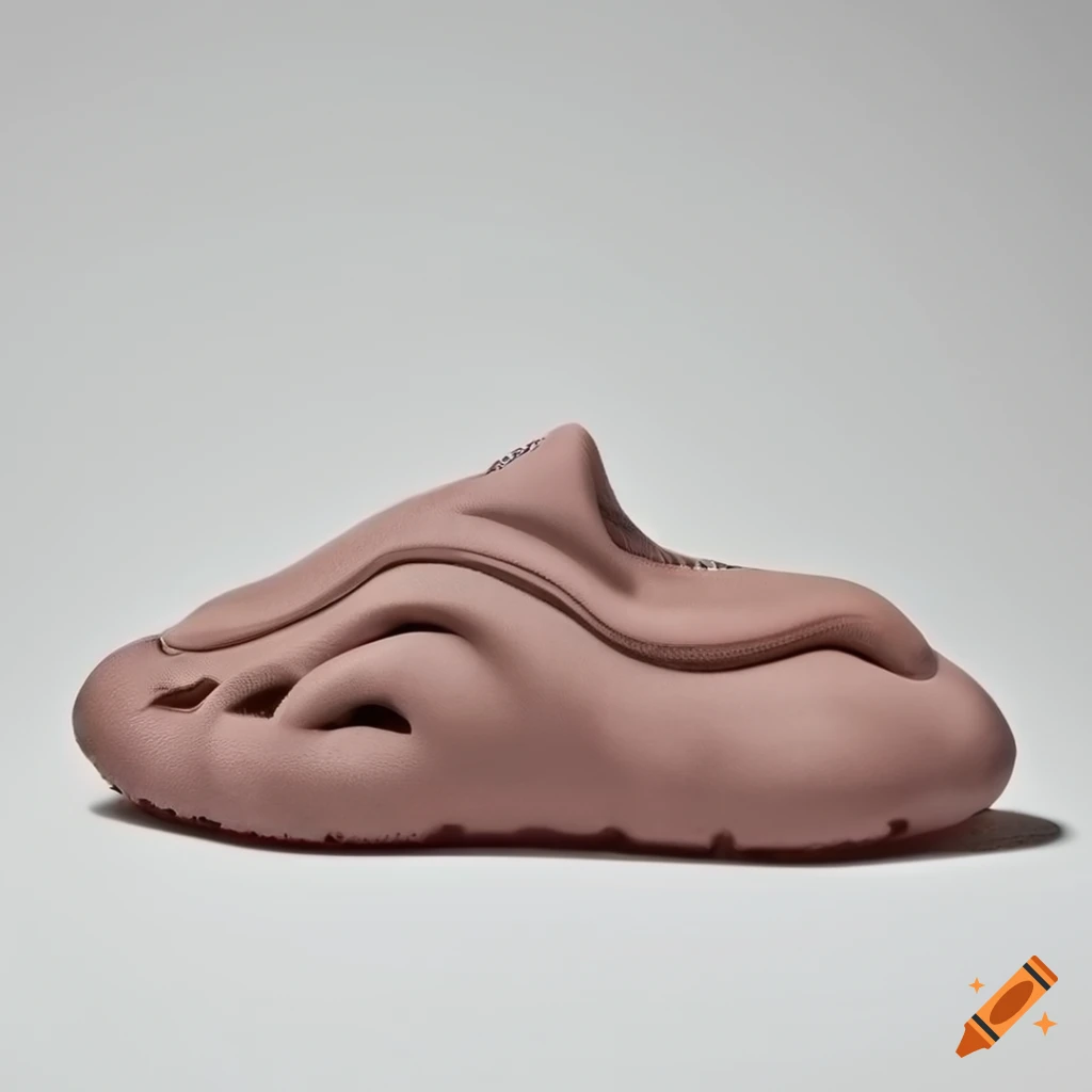 Futuristic laceless yeezy slipper collaboration on Craiyon