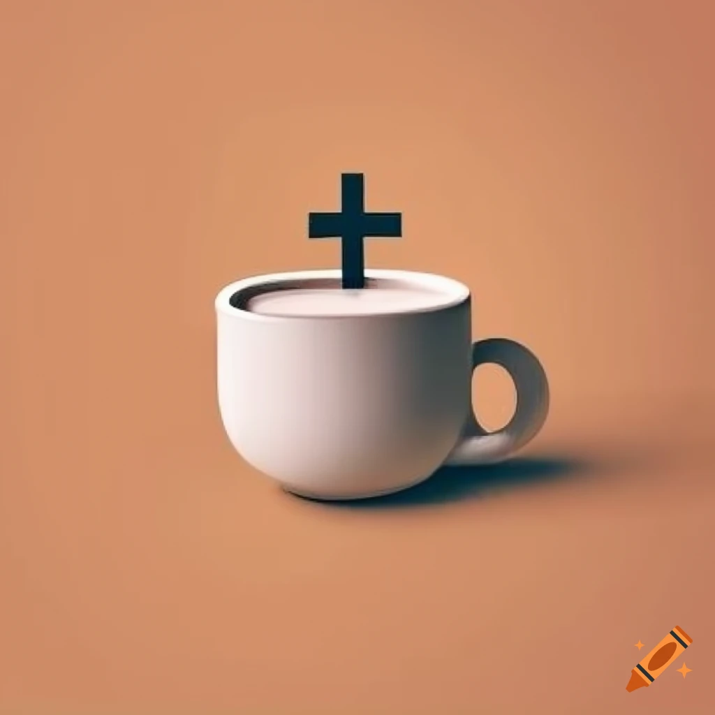 Coffee logo with cross in the foam