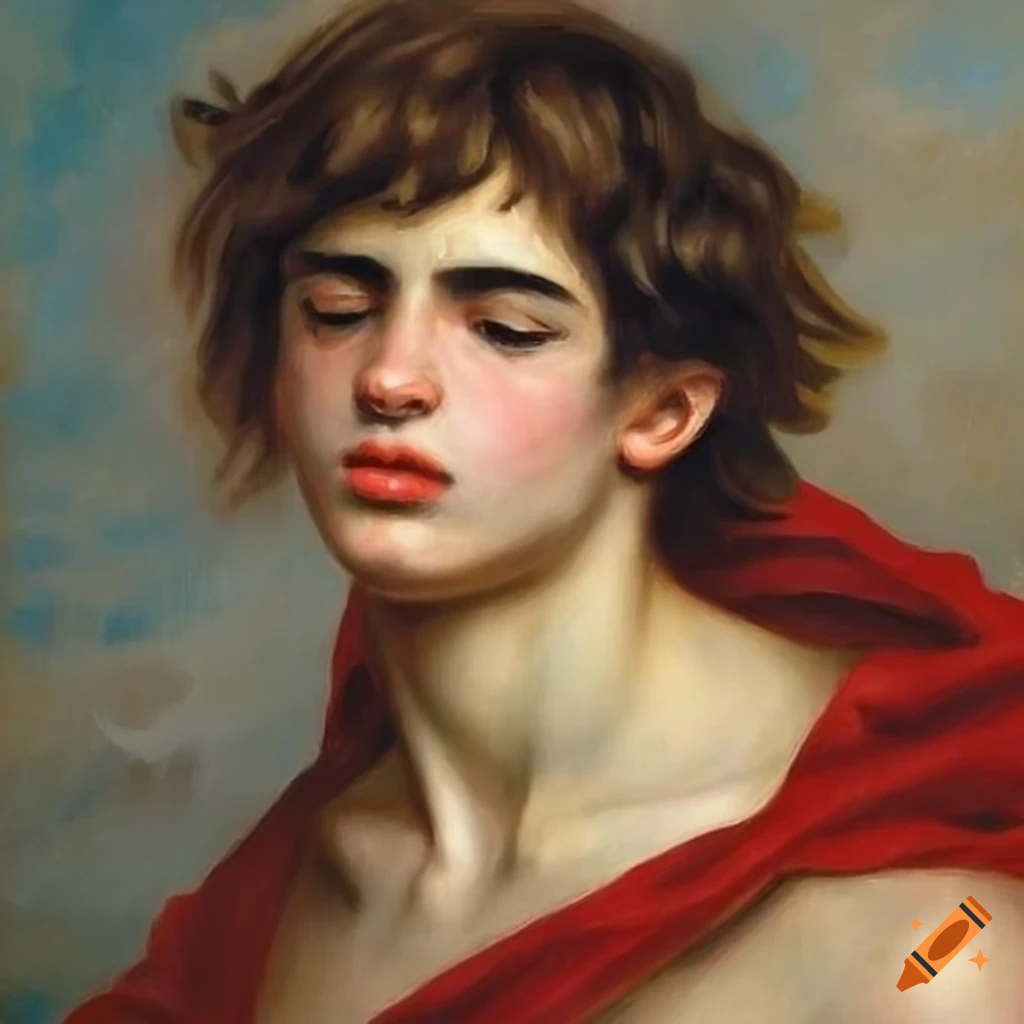 Detailed oil painting of a greek male god on Craiyon