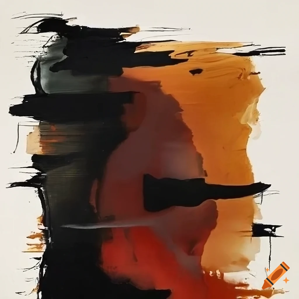 Bold and abstract painting with ink lines on Craiyon