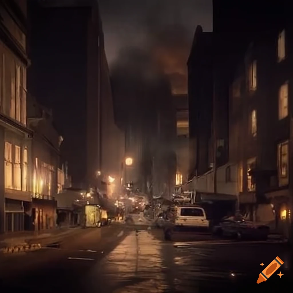 Eerie aftermath of societal collapse in Oakland on Craiyon