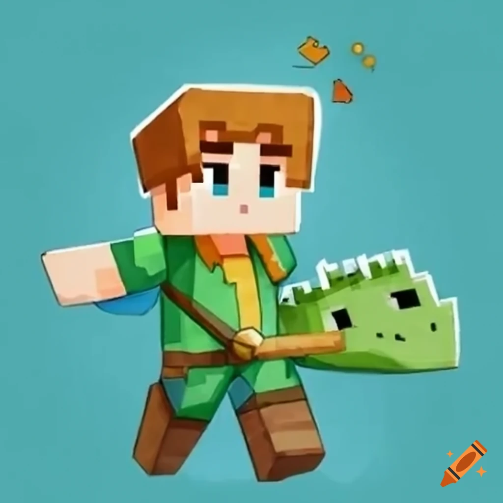 Minecraft alex in a cute dinosaur kigurumi costume on Craiyon