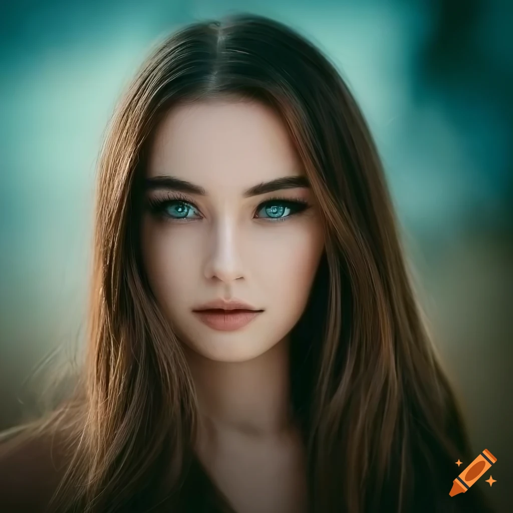 Portrait of a girl with captivating eyes and lustrous hair on Craiyon