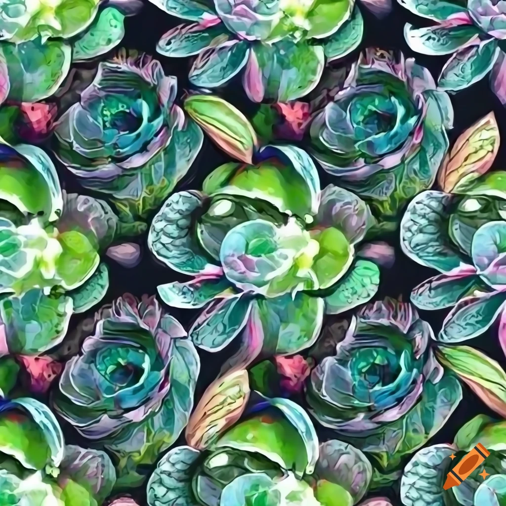 Pattern of succulents on Craiyon