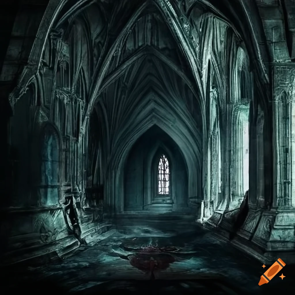 Dark fantasy inside a gothic castle on Craiyon