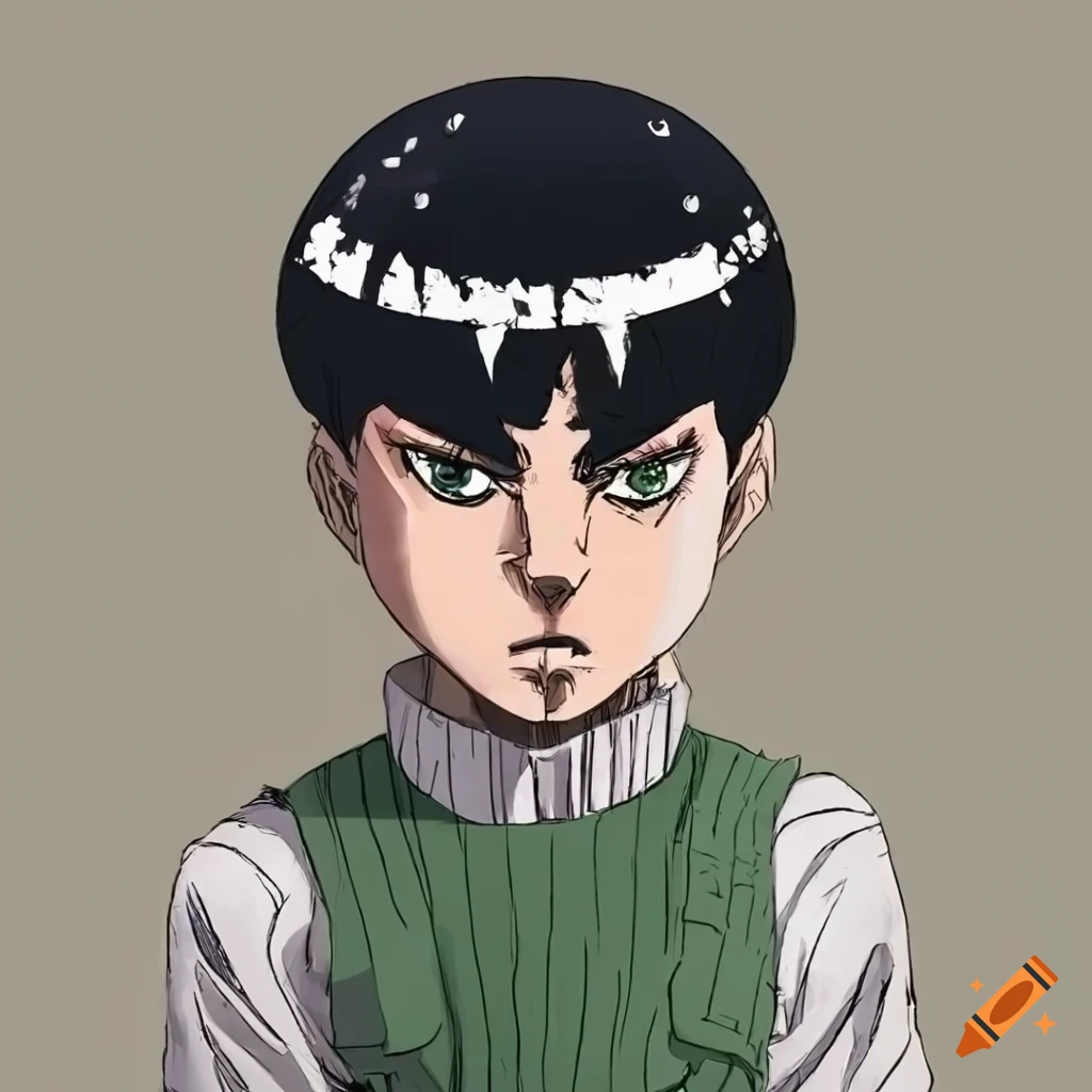 Anime character with rock lee and undercut hairstyle on Craiyon