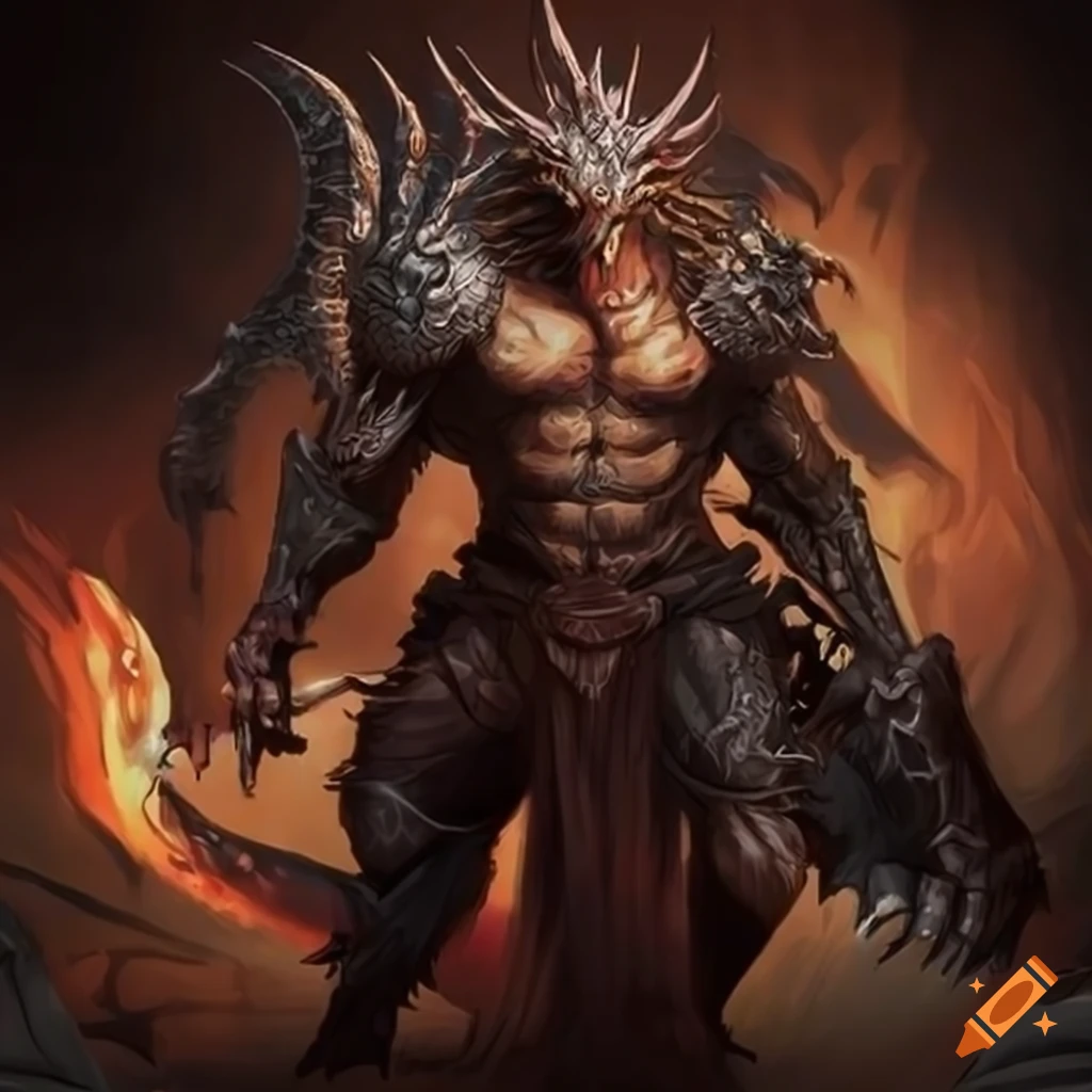 Dragon man with sword on Craiyon