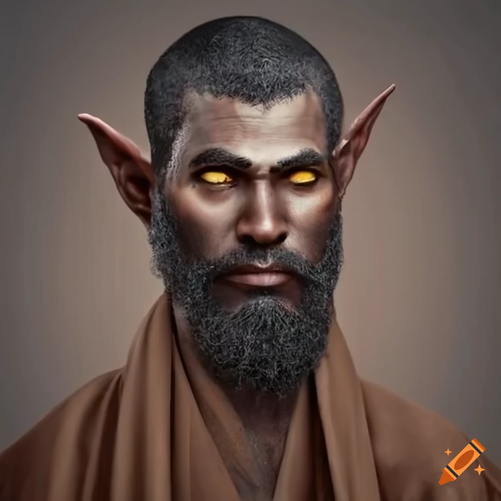 Portrait of a 40-year-old man with elf features on Craiyon