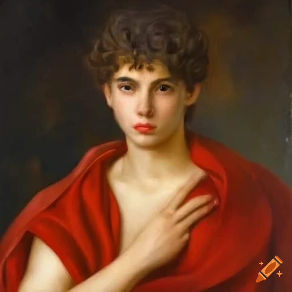 Detailed painting of a confident male greek god on Craiyon