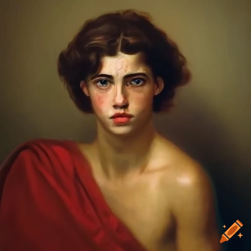 Oil painting of a confident and powerful male god on Craiyon