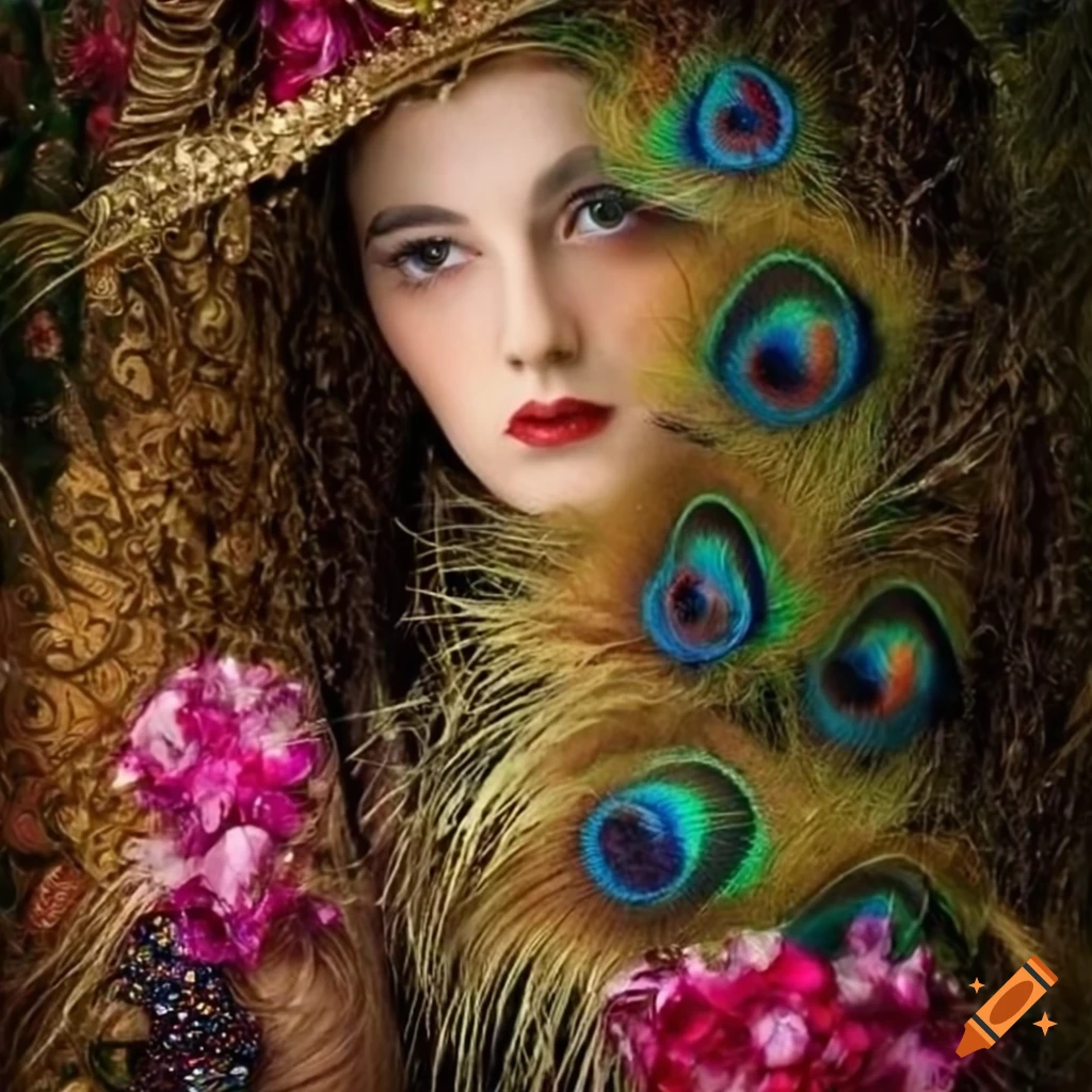 Portrait of a beautiful witch in art nouveau style on Craiyon