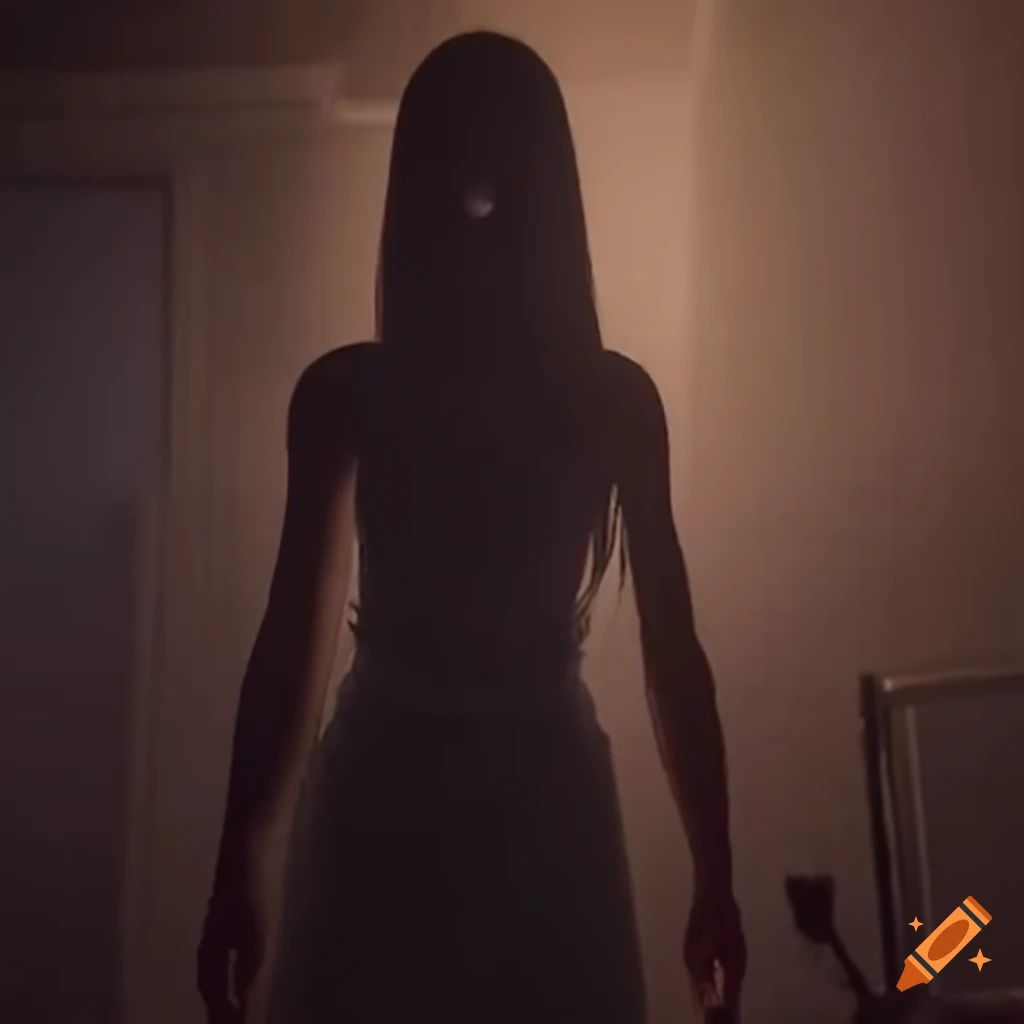 Screenshot of a horror video game with a flashlight on Craiyon