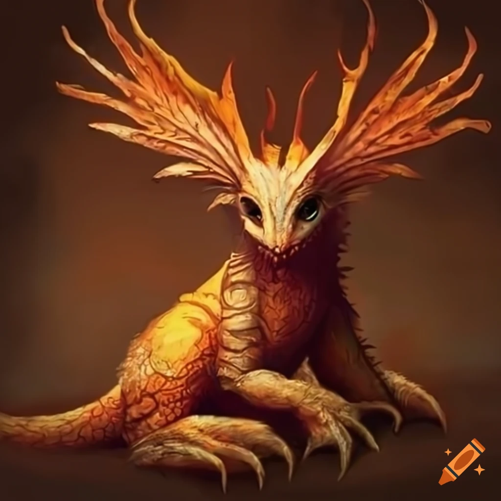 Fantasy creatures in autumn setting on Craiyon