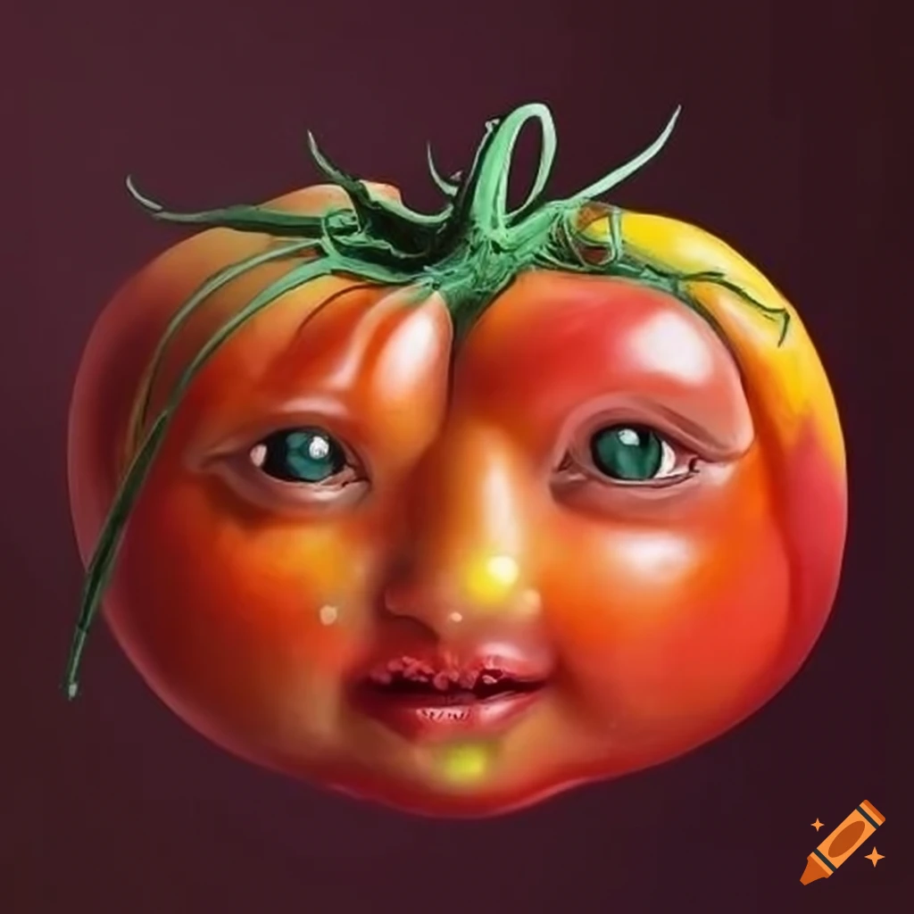 Artwork of a personified tomato on Craiyon