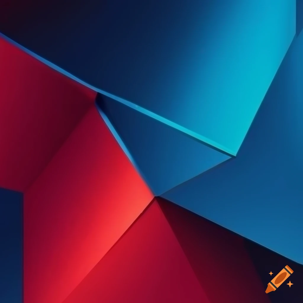 Geometric red and blue wallpaper background on Craiyon