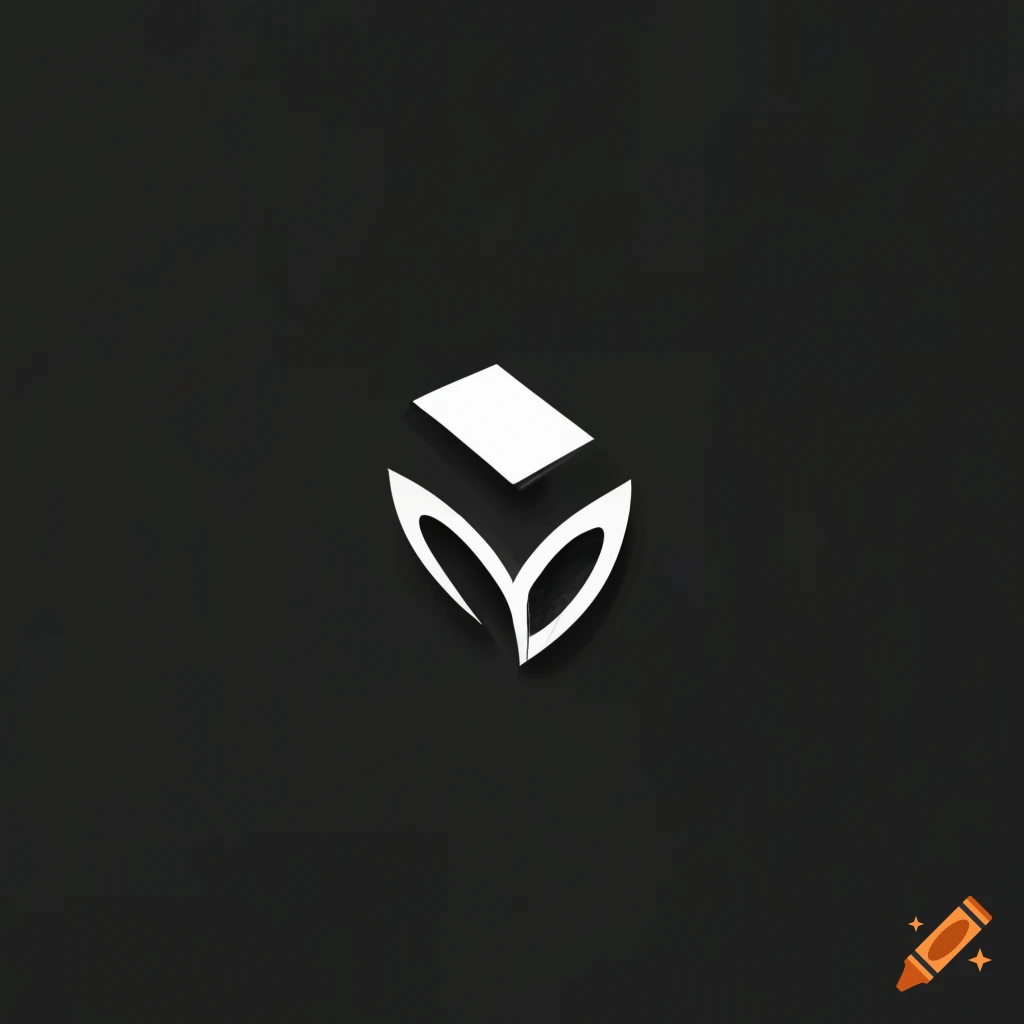 Unique and free-flowing black and white logo on Craiyon