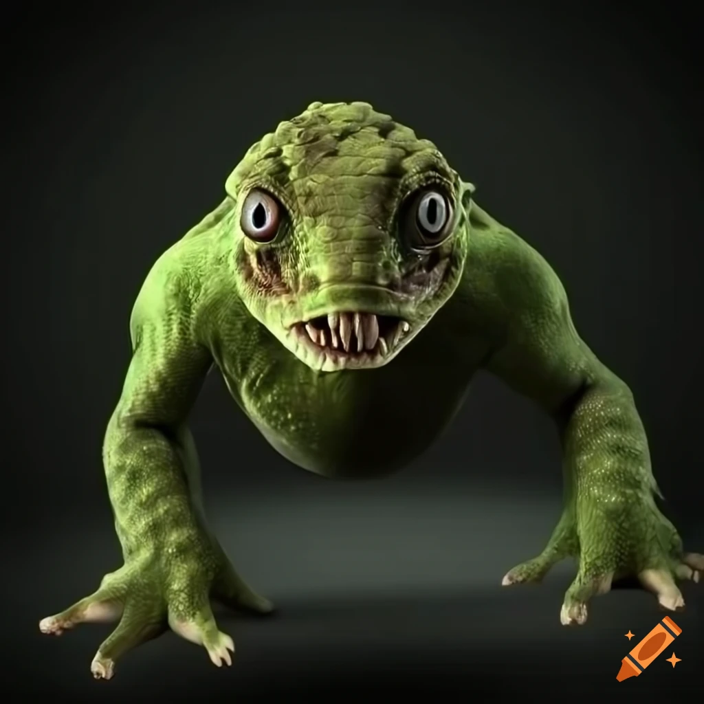 Image of a monster-like gecko with sharp teeth and claws on Craiyon