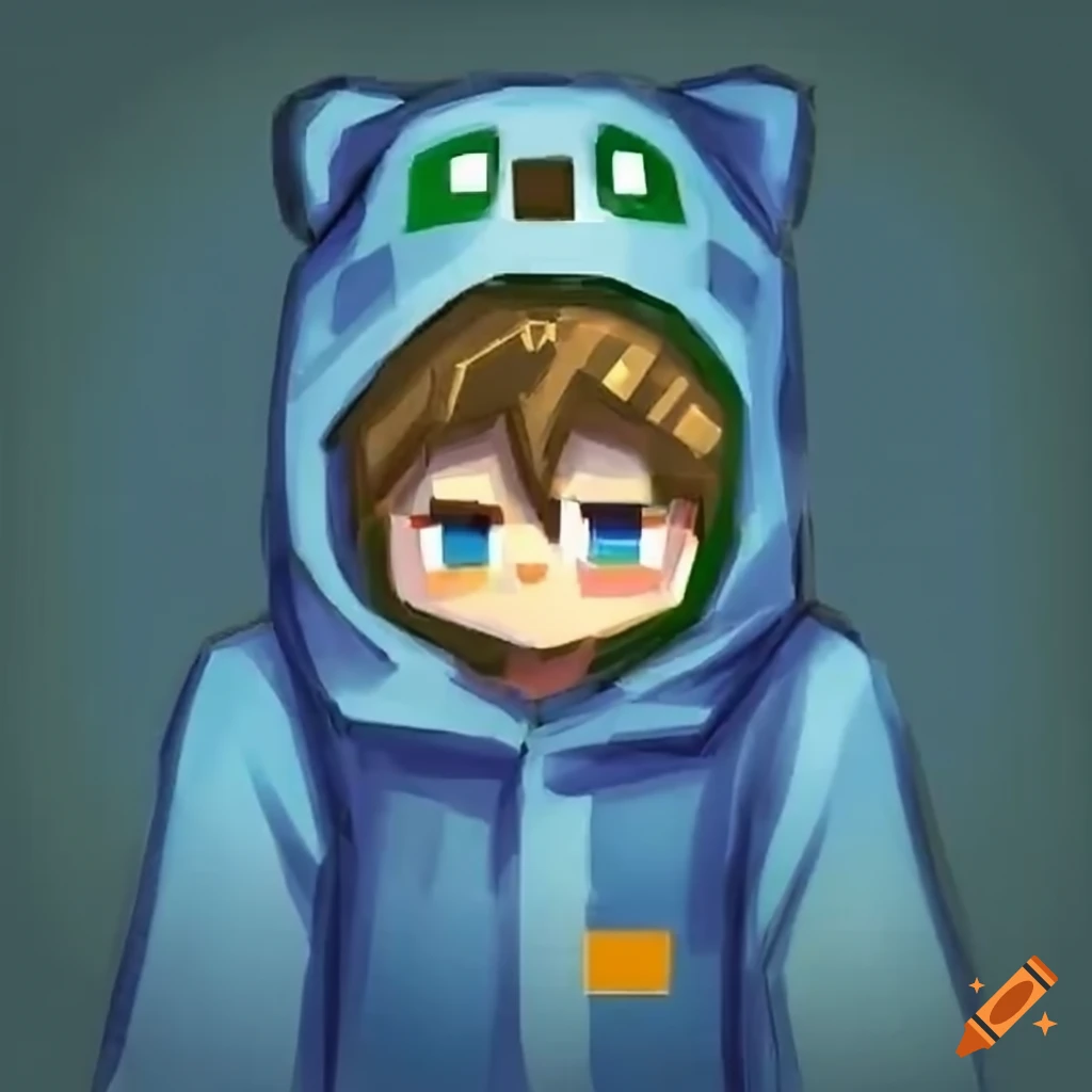 Image of minecraft alex in penguin kigurumi