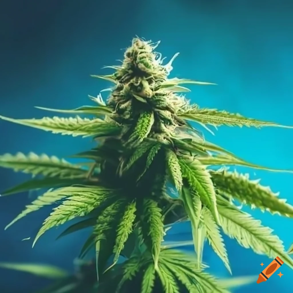 Cannabis plants growing in space on Craiyon