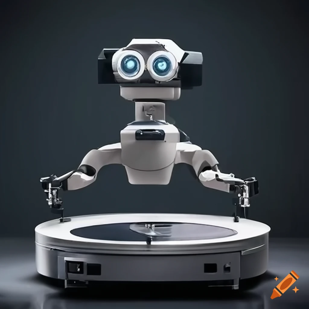 Robot made from Technics 1200 turntables on Craiyon