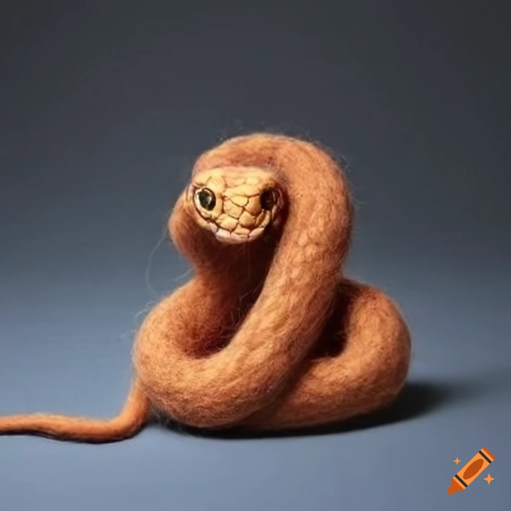 Two-headed snake made of felted wool on Craiyon