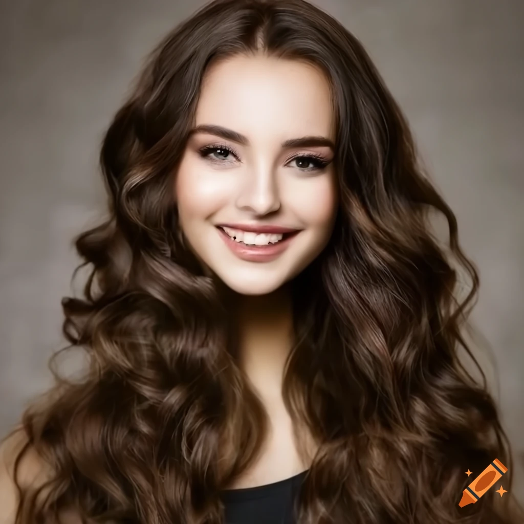 Close-up portrait of a beautiful woman with soft features and radiant smile on Craiyon