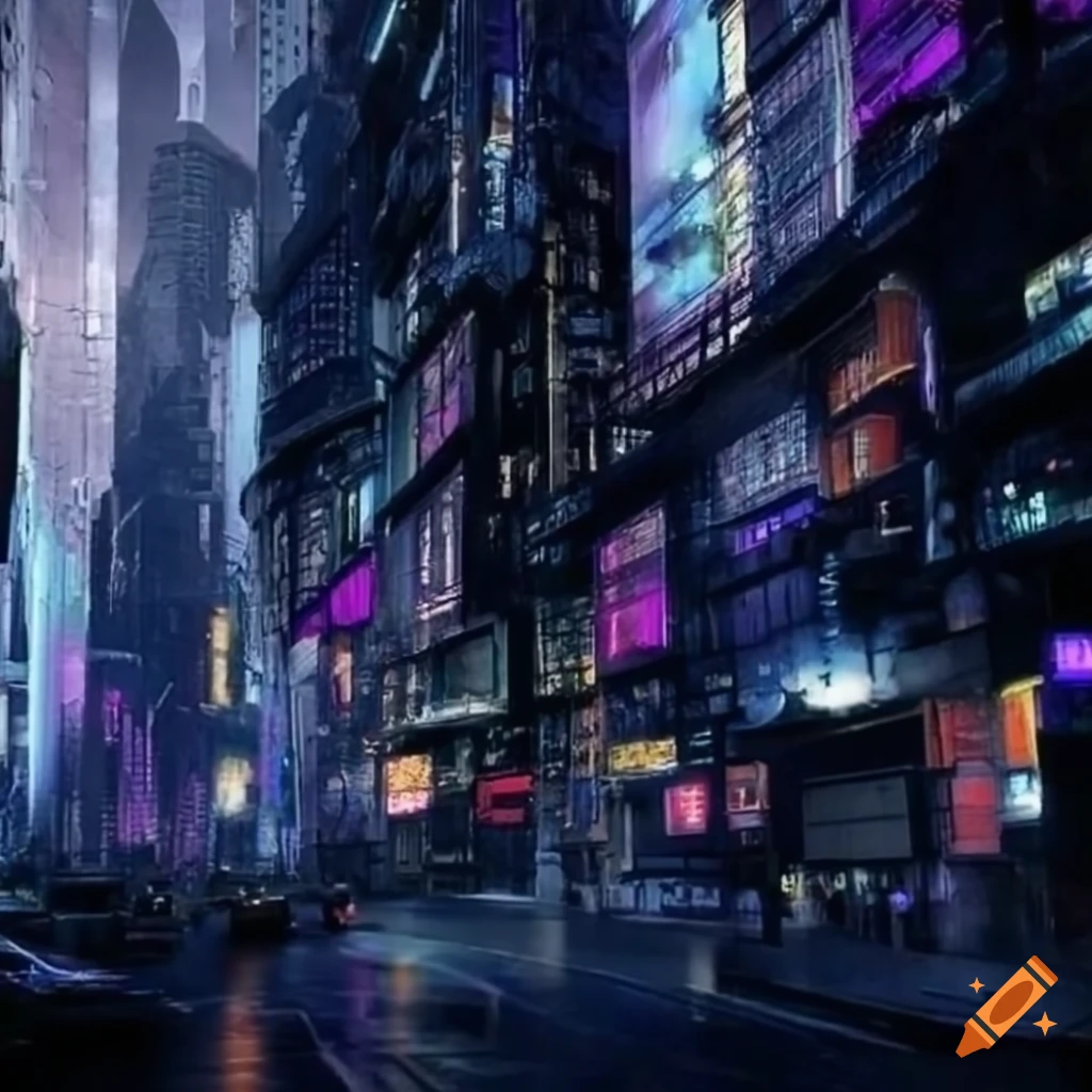 Cyberpunk city architecture street view on Craiyon