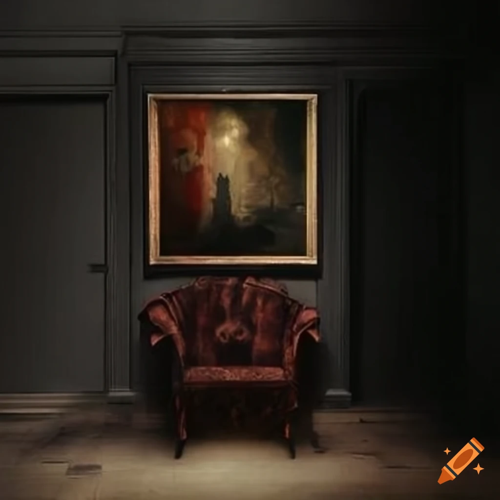 Haunting artwork in an art gallery on Craiyon