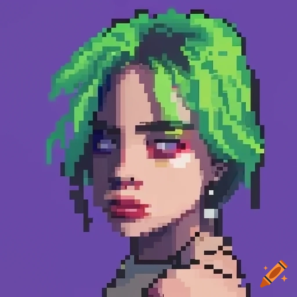 32x32 pixel art of Anime Billie Eilish on Craiyon