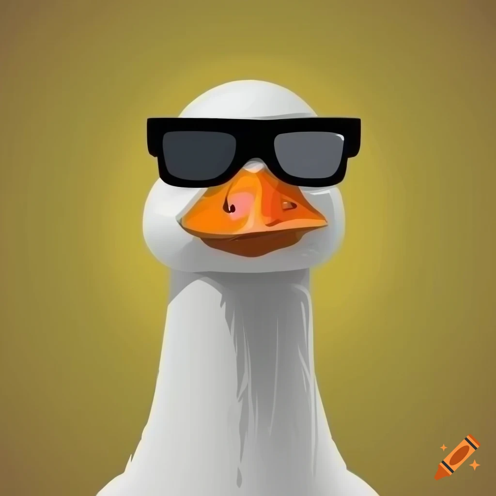 Cartoon illustration of a stylish goose wearing sunglasses
