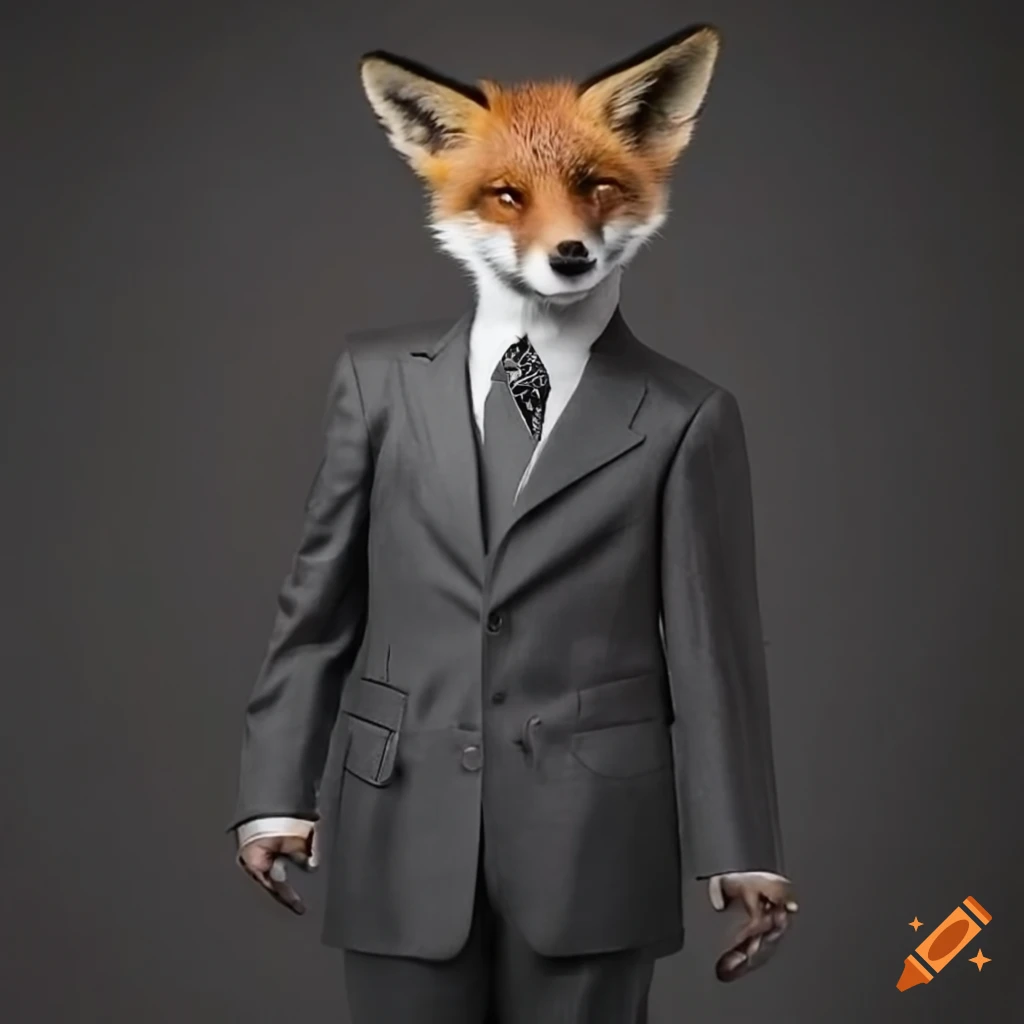 Fox wearing a suit on Craiyon