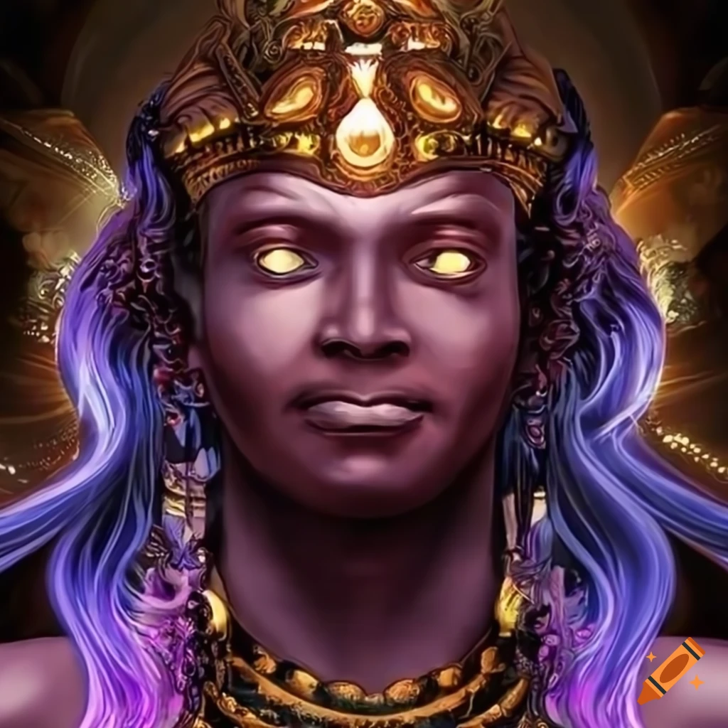 Image of a powerful god surrounded by wealth on Craiyon