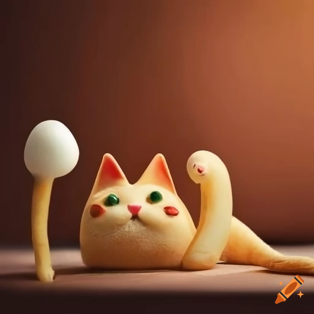 Marzipan cat sculpture